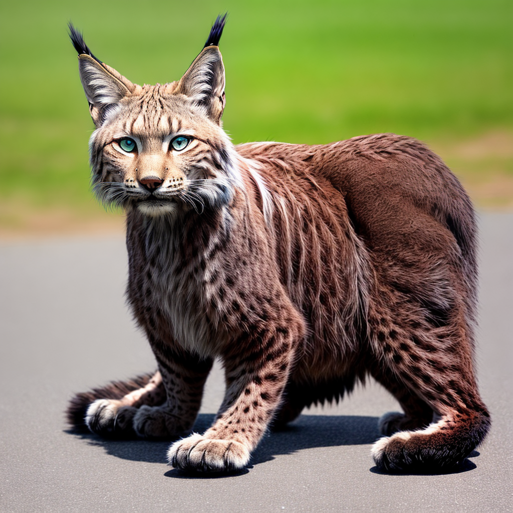 A lynx fursona. She is completely black with brown eyes and purple ear ...