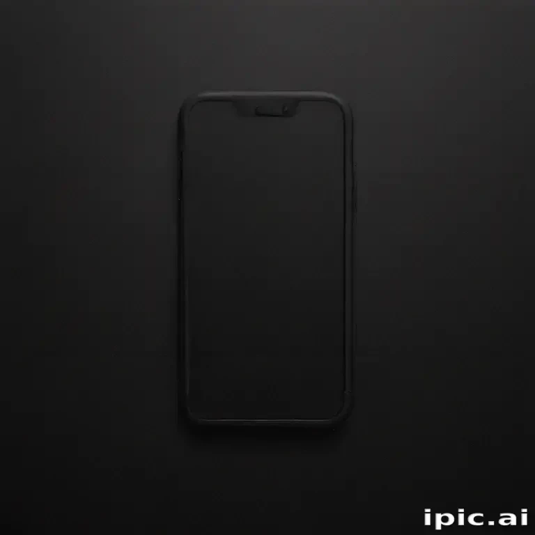 Minimalist Black Smartphone Design on a Dark Textured Background