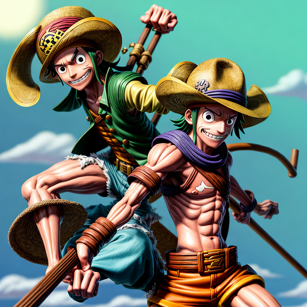 Generate a stunning image of Usopp, the Straw Hats' skilled sniper in ...