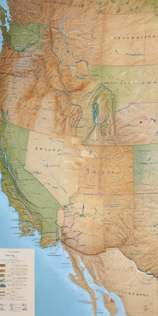 Detailed Topographic Map of the Southwestern United States Featuring ...