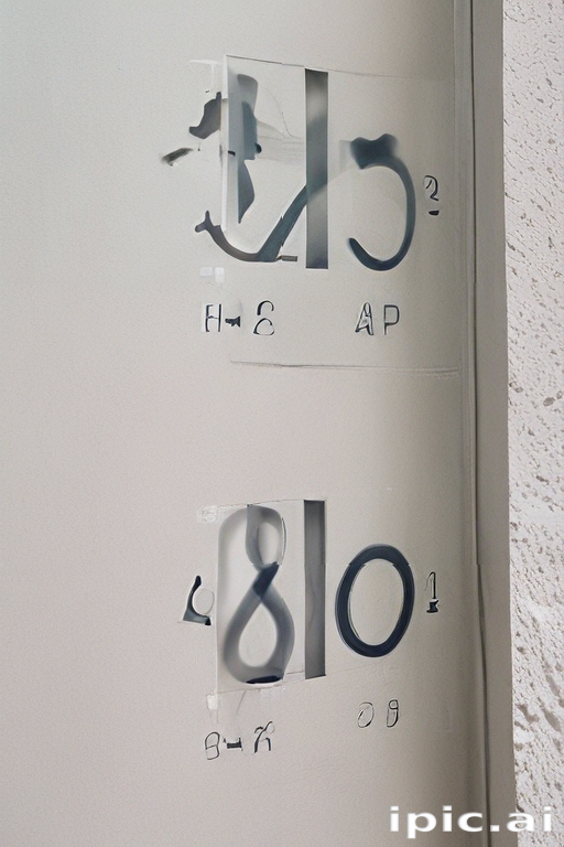Faded and Peeling Adhesive Numbers Displayed on a Plain Wall Surface