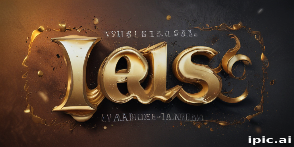 Stunning Golden Typography Design with Intricate Details and Textures
