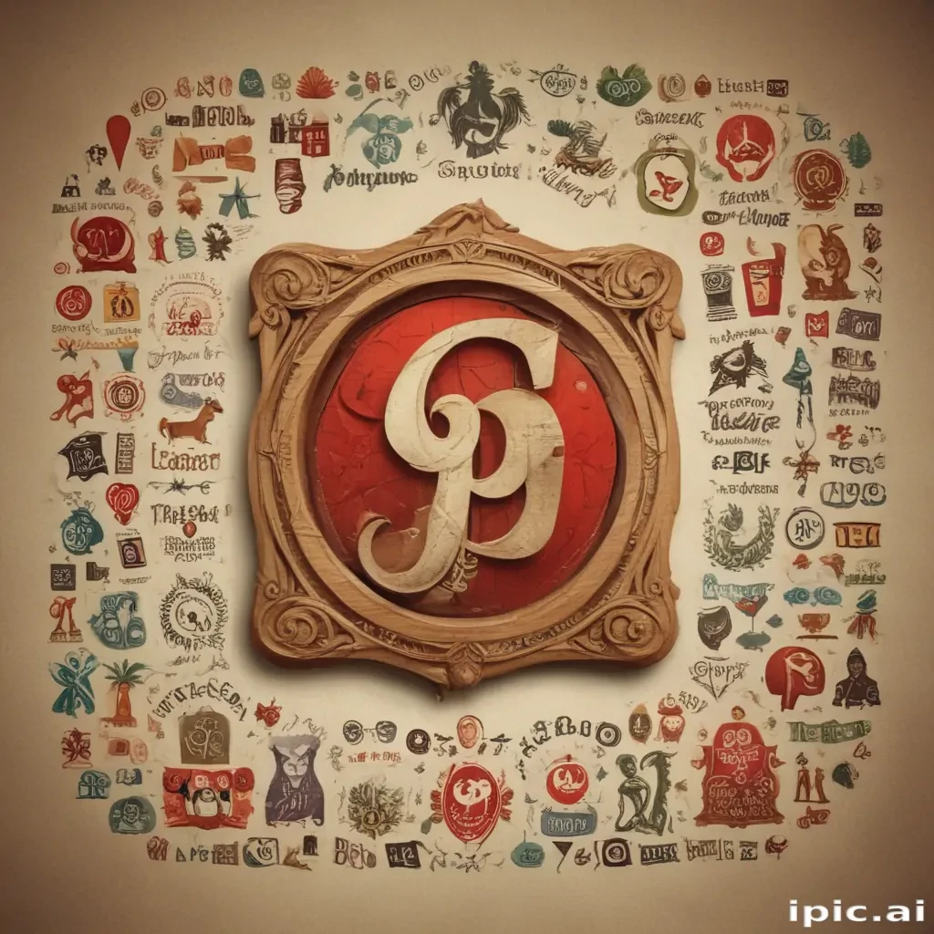 Artistic Showcase of Diverse Logos and Designs Surrounding a Central Emblem