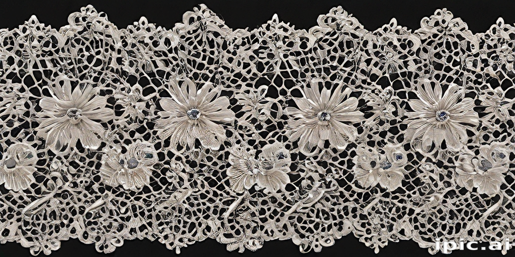 Delicate Floral Lace Design Featuring Intricate Patterns and Sparkling ...