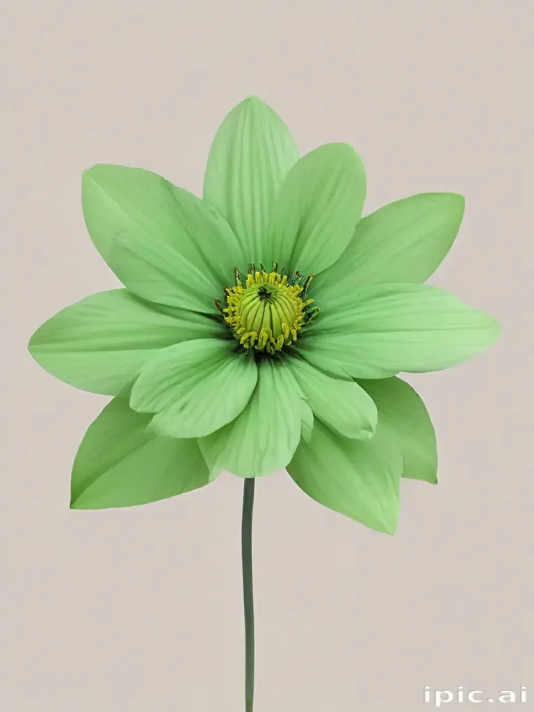 Vibrant Green Lotus Flower Blooming Elegantly Against a Soft Background