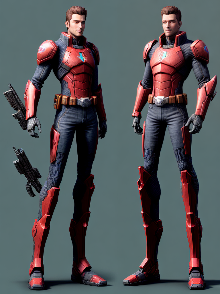 random male character for a strategy scifi rpg game