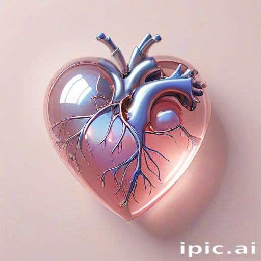 Beautifully Crafted Transparent Heart with Intricate Metallic Vascular ...