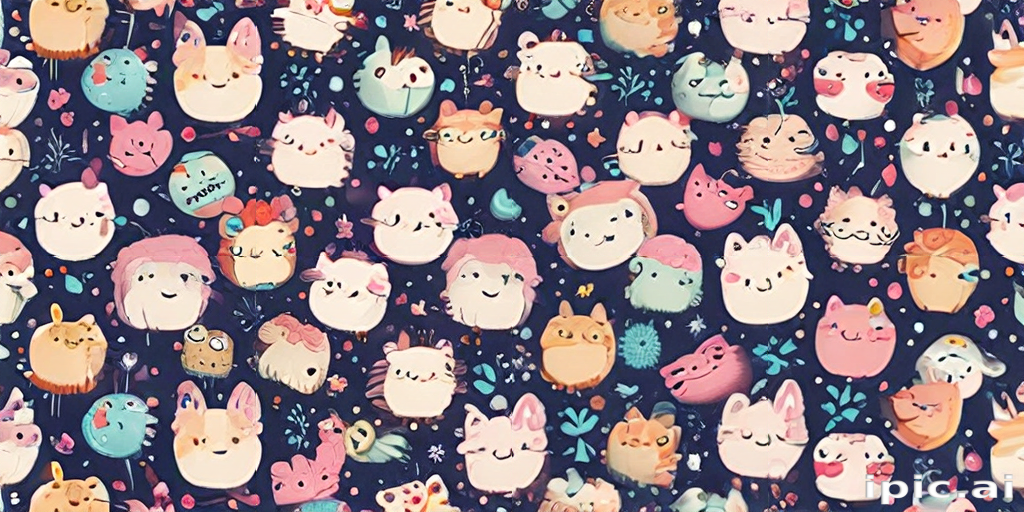 A Colorful Collage of Cute Cartoon Animals Surrounded by Whimsical ...