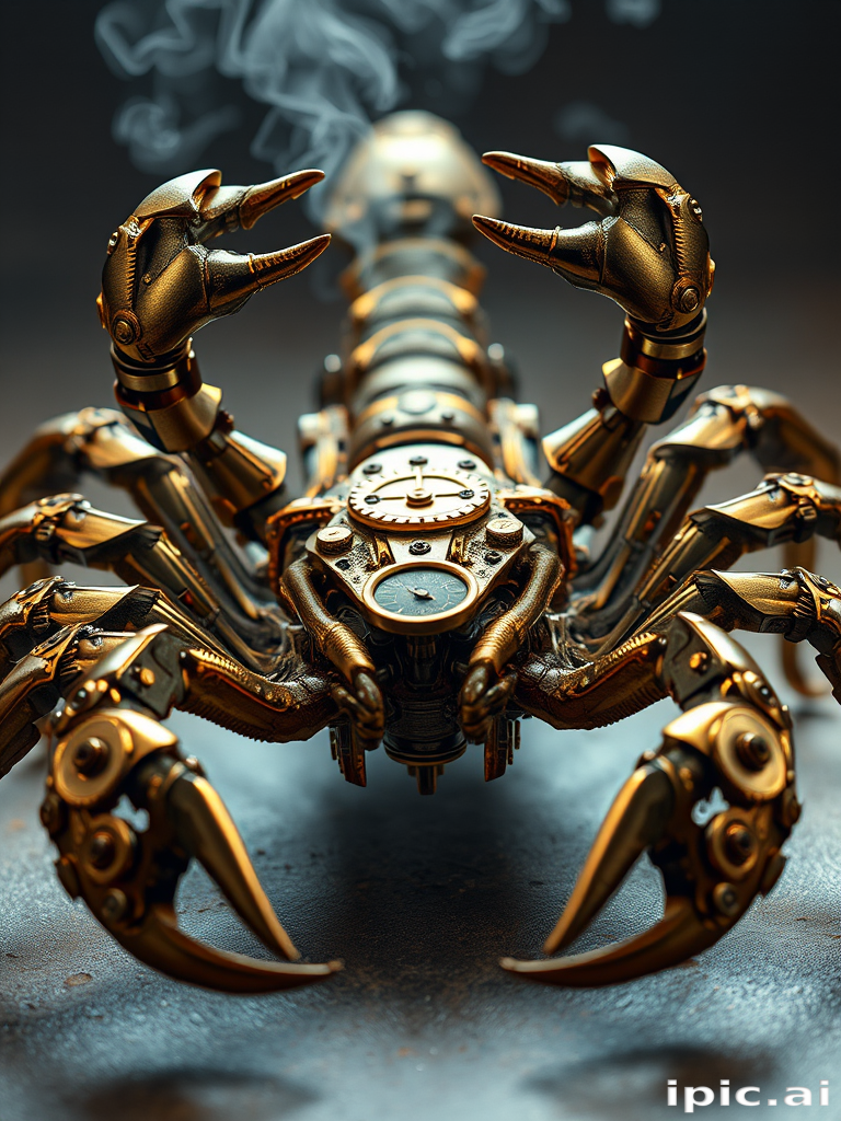 Intricate Steampunk-Inspired Mechanical Scorpion with Engaging ...