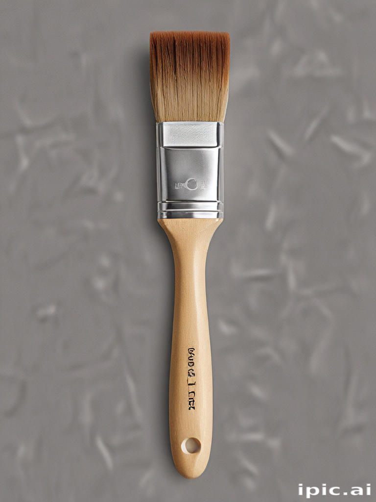 High-Quality Paint Brush with a Wooden Handle for Art Projects