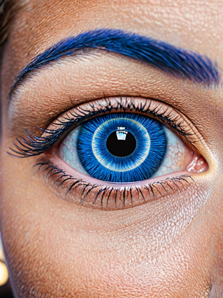 the all-seeing third eye in shades of indigo and blue