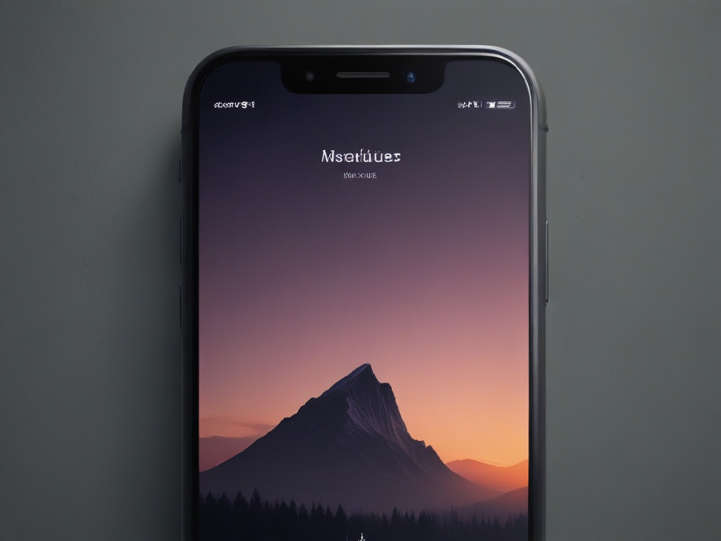 Stunning Mountain Landscape at Sunset Displayed on a Modern Smartphone ...