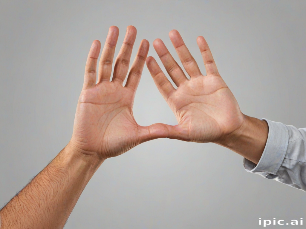 Two Hands Facing Each Other in a Gesture of Connection and Unity
