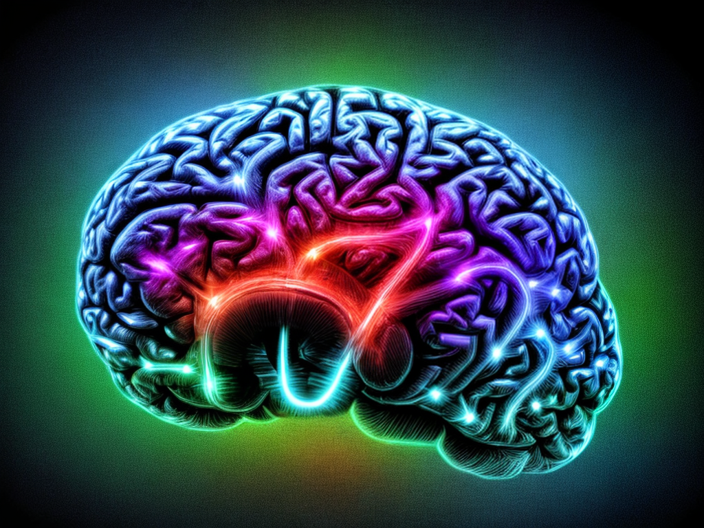 Brain with areas lit up