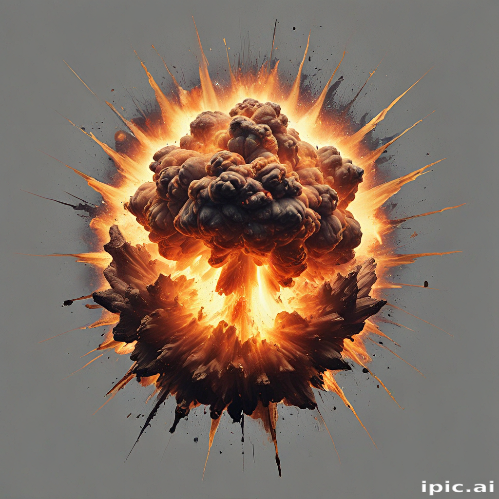 Dynamic Explosion Erupting with Intense Flames and Dense Smoke Clouds