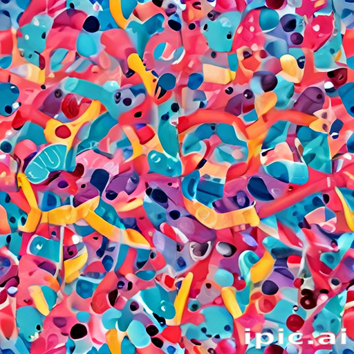 Vibrant Abstract Composition Featuring Colorful Shapes and Dynamic Patterns
