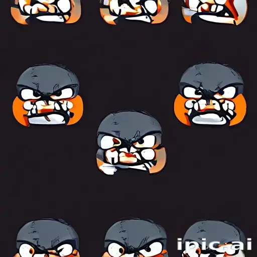 Repeated Pattern of Cartoonish Angry Skull Faces on a Dark Background