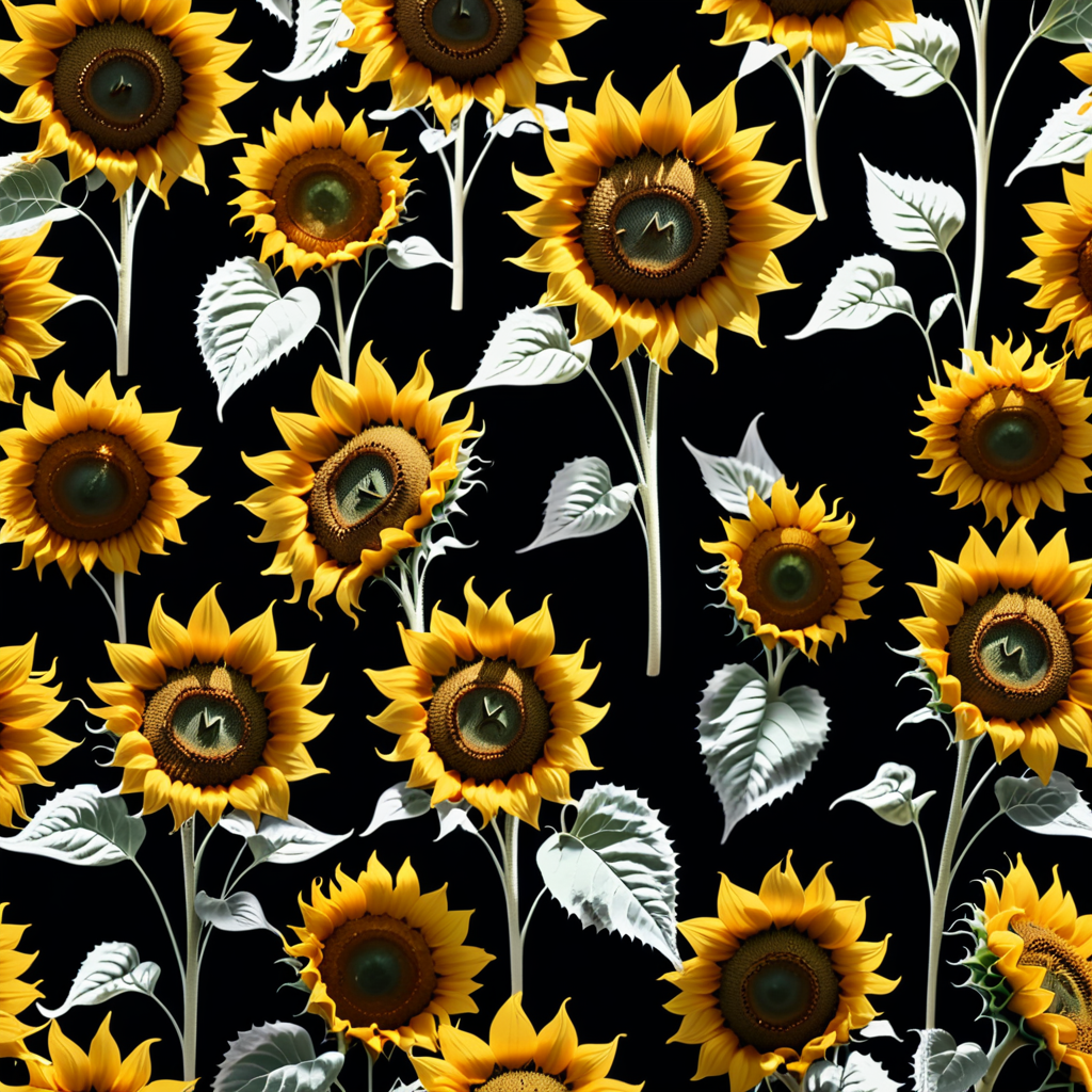 Vibrant Sunflowers Against a Bold Black Background for Stunning Visual ...