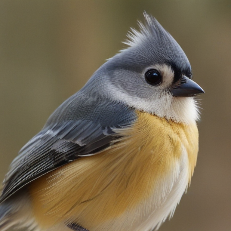 A Charming Close-Up of a Colorful Bird with Distinctive Feathers.