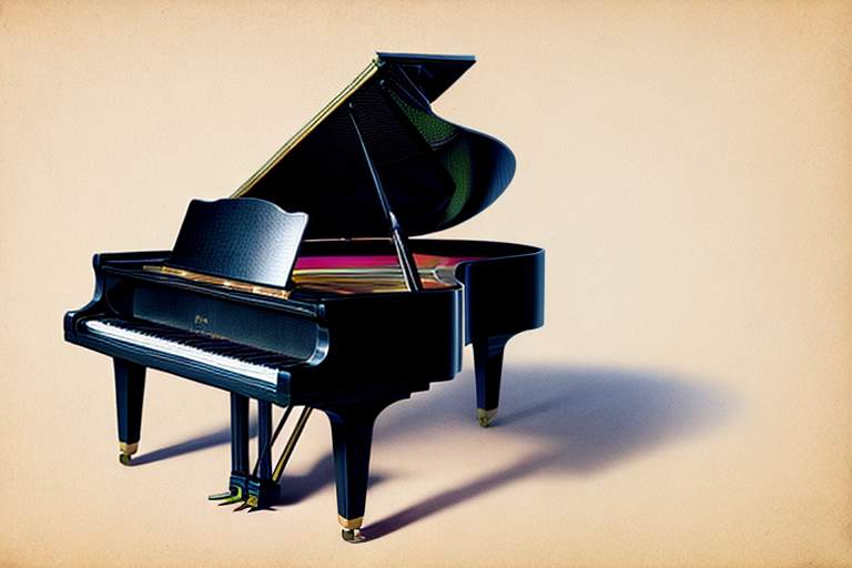 Broken Piano Instrument Pencil Sketch