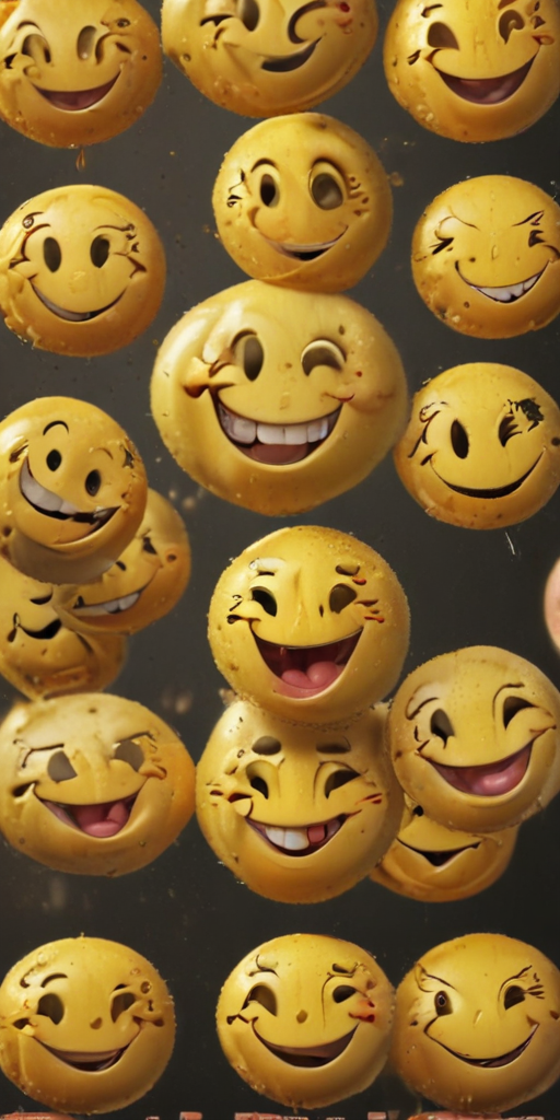 Colorful Collection of Smiley Faces Expressing Joy and Happiness in Bubbles