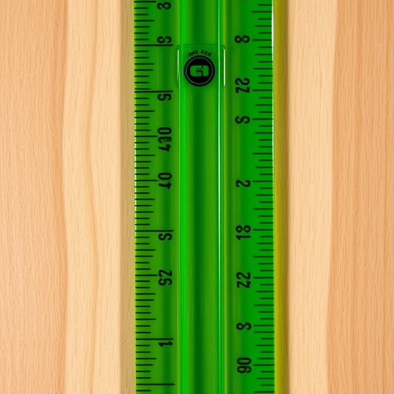 Bright Green Ruler Lying on a Smooth Wooden Surface for Accurate ...