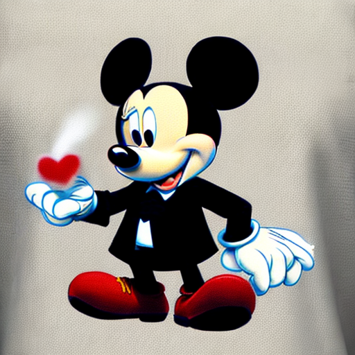 mickey mouse hand smoking a blunt