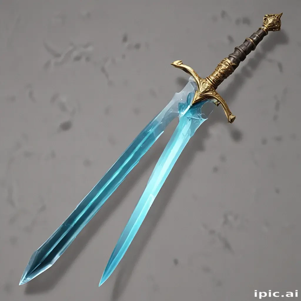Exquisite Fantasy Sword Design Featuring Dual Transparent Blades with ...