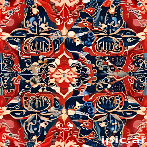 Intricate Abstract Pattern Combining Bold Colors and Fluid Shapes in ...