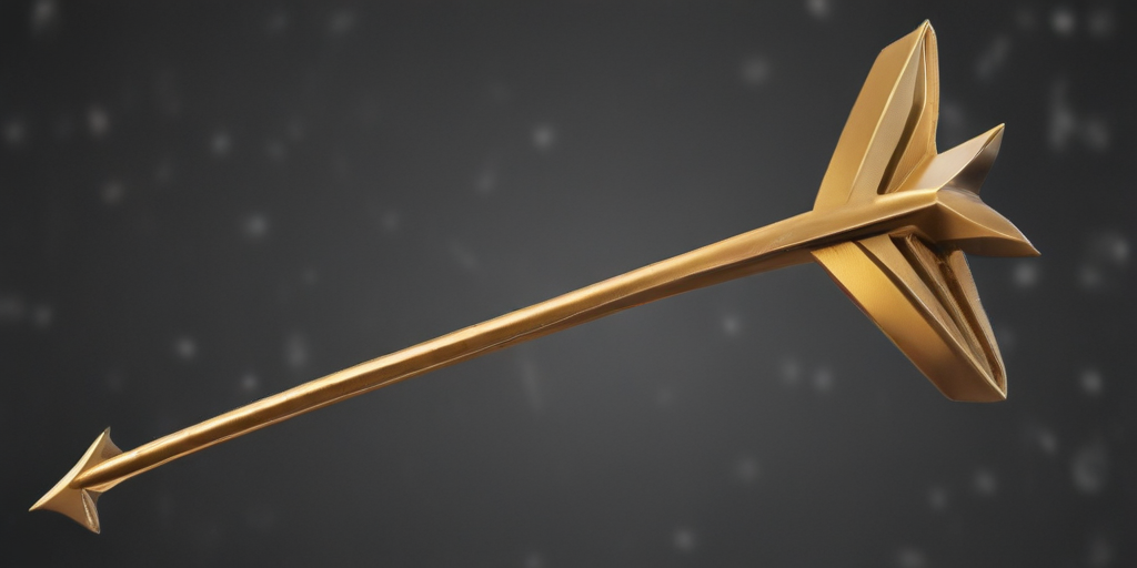 Intricately Designed Golden Arrow with a Unique Star-Shaped Tip