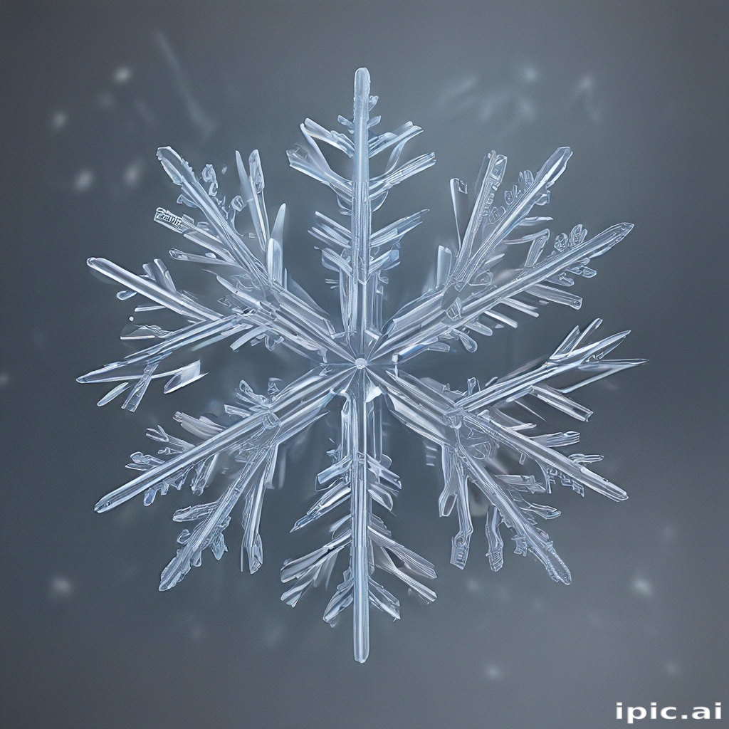 Intricate and Beautiful Snowflake Captured in a Frosty Winter Wonderland