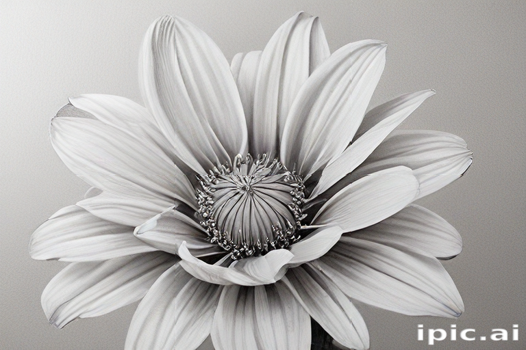 Elegant Monochrome Flower Blooming with Intricate Petals and Delicate ...