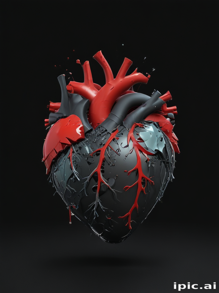 Intricate Heart Design with Vivid Colors and Fluid Elements in Motion
