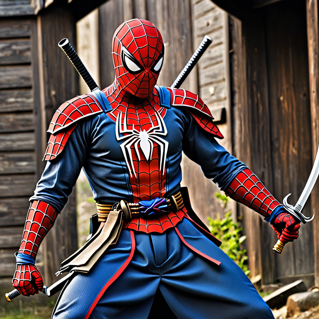 Spider-Man as a samurai
