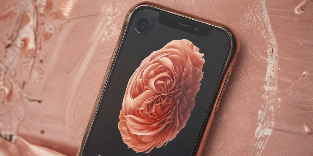 Elegant Smartphone Displaying a Beautiful Rose Design Against a ...