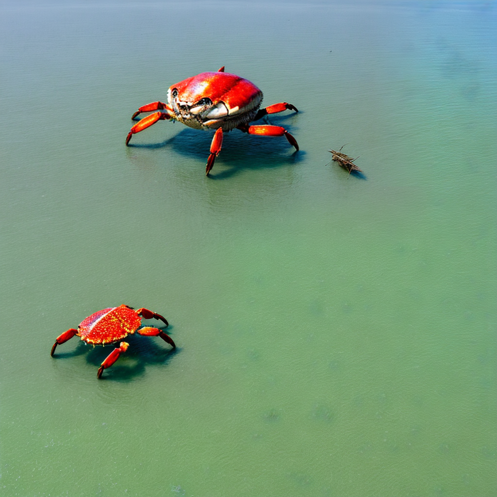 Crab killing fish