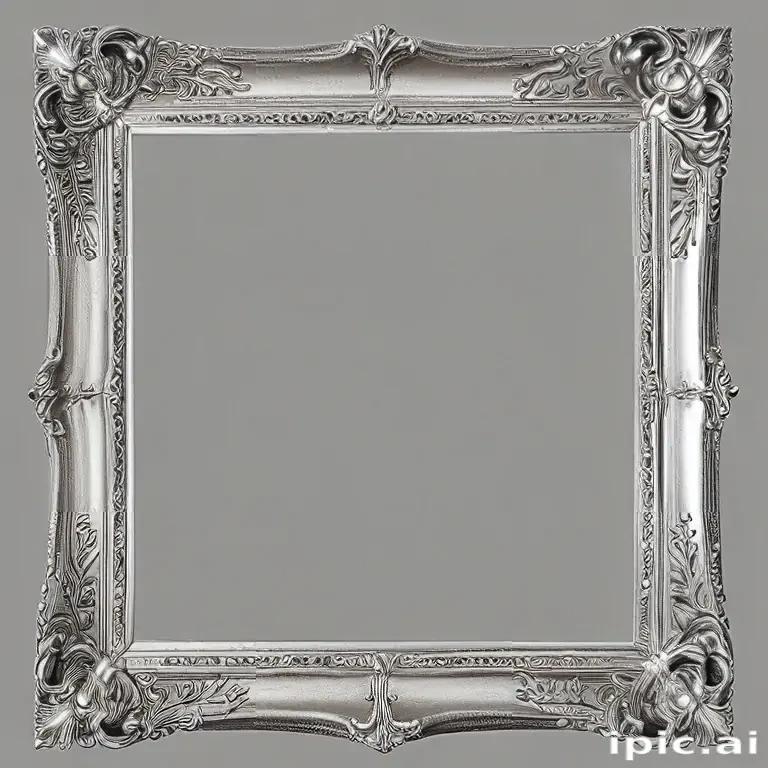 Elegant Silver Frame with Intricate Floral Designs for Artistic Displays