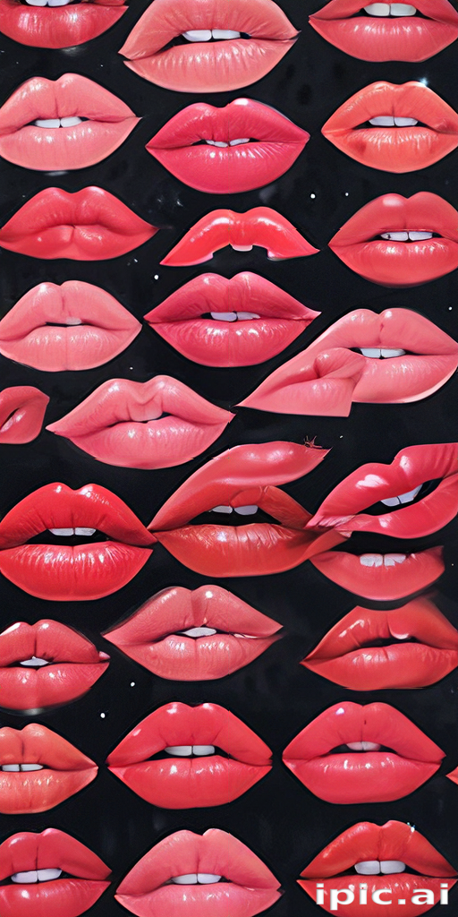 A Colorful Collage of Beautiful Lips in Various Shades and Styles