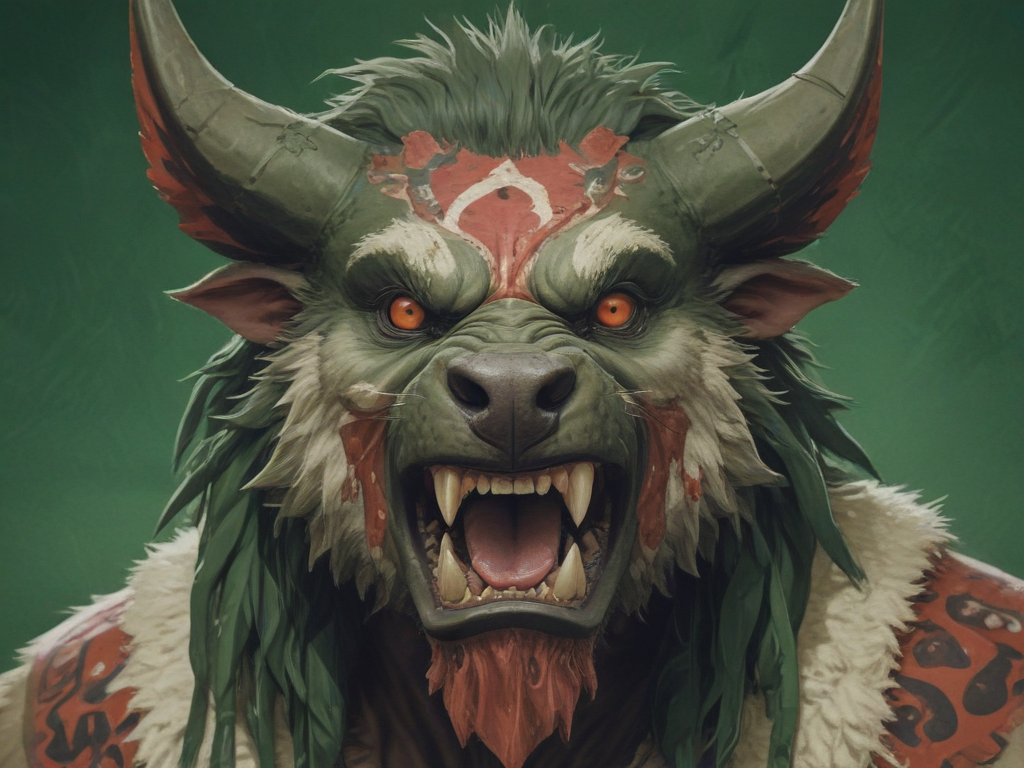 Anime, lord Okkoto, boar, brutal, bloody, princess mononoke, green ...