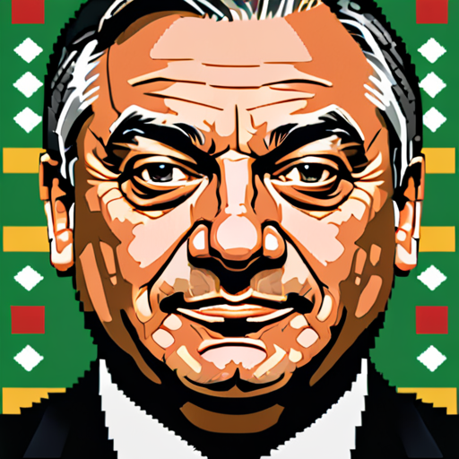 full frontal Viktor Orbán pixel art