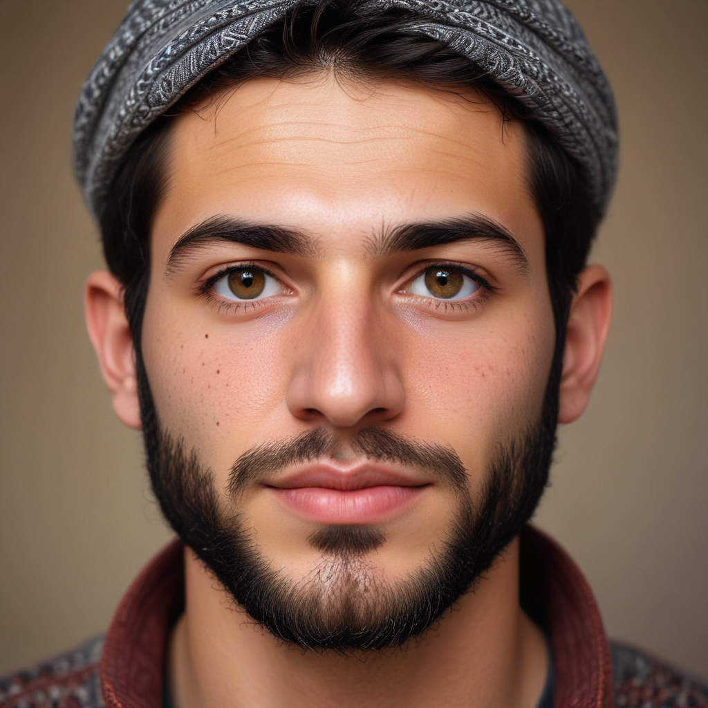 iranian caucasoid male with round face