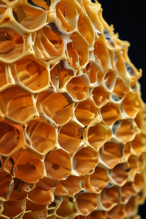 Close-up View of Intricate Honeycomb Structure Exhibiting Nature's ...