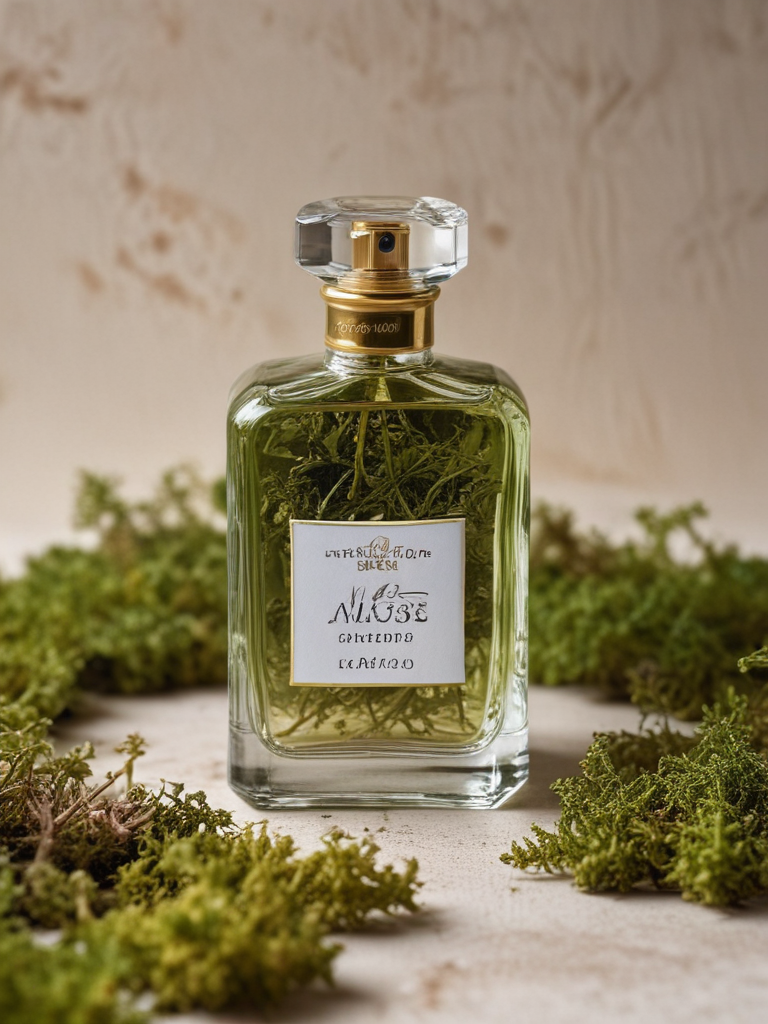 luxurious bottle of exotic fragrance made from rare moss and precious ...