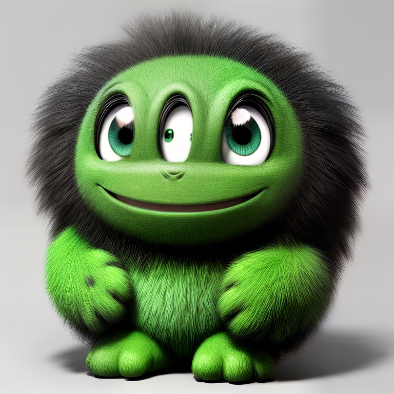 Cute wide eyed monster with body like a cellphone in 2D style