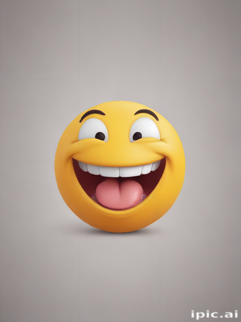 A Joyful and Playful Smiley Face Emoticon Radiating Happiness and ...
