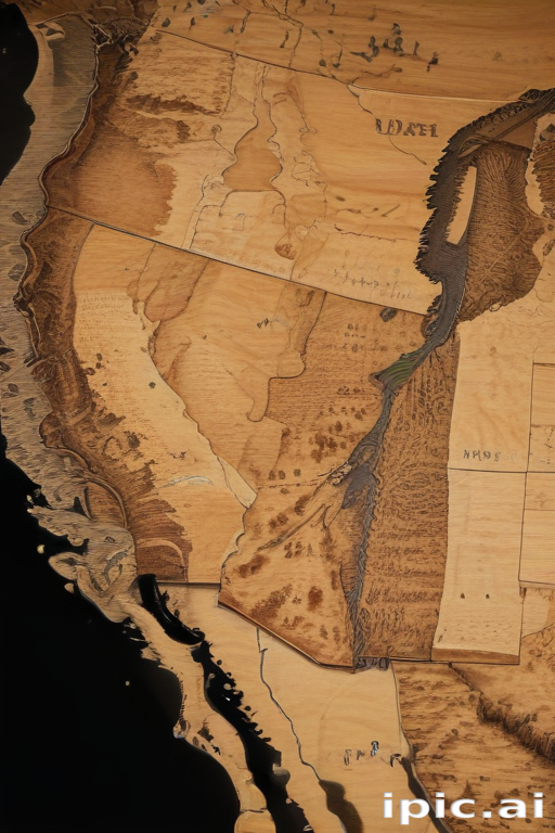 Detailed Wooden Relief Map Illustrating the Geographic Features of the ...