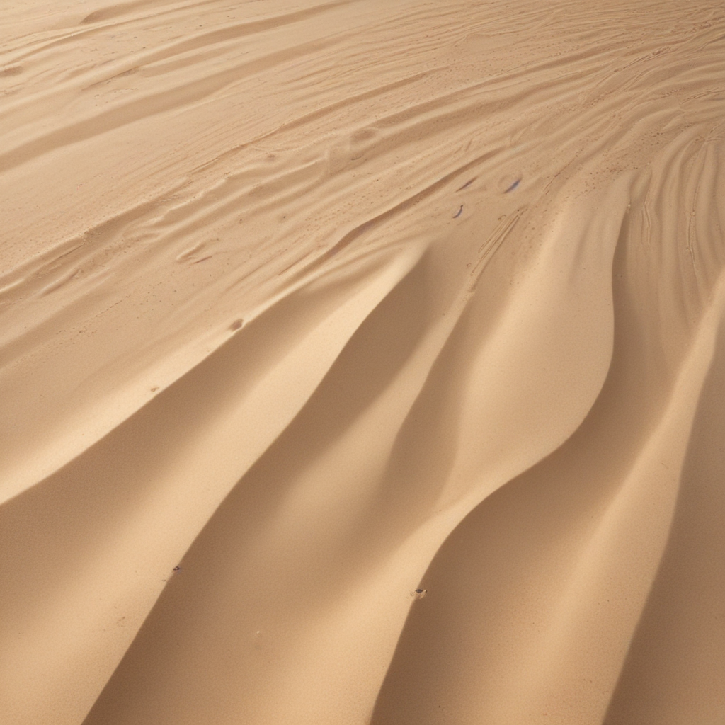 Intricate Patterns of Wind-Sculpted Sand Dunes Under the Bright Sunlight