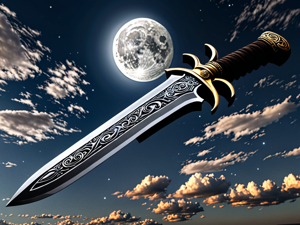 Giant sword cut the moon