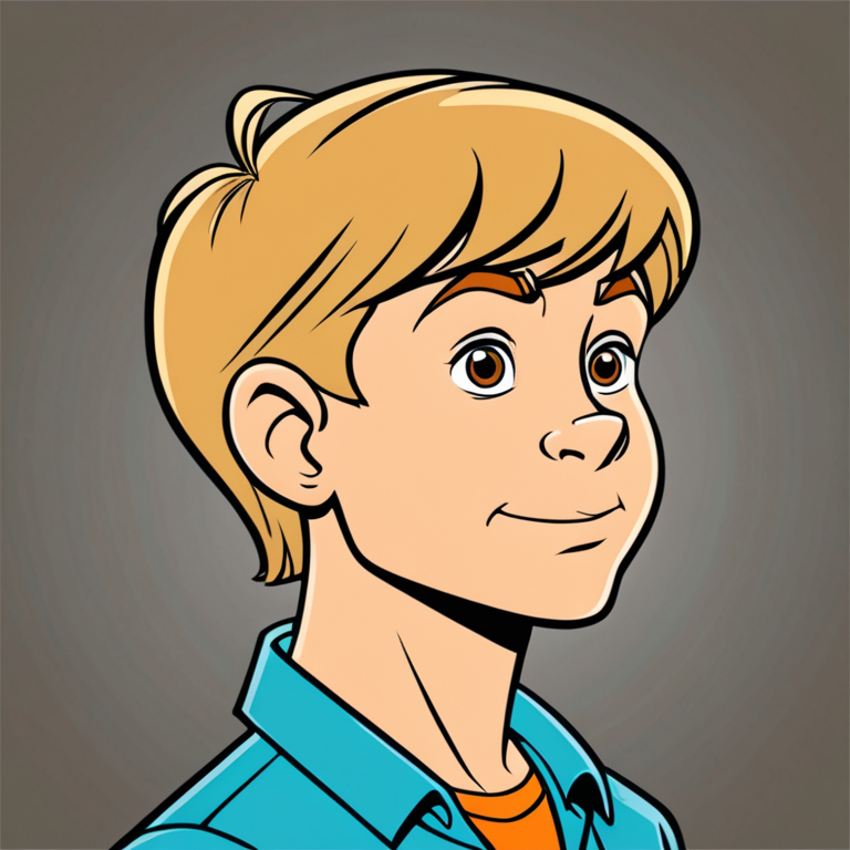 baby Fred Jones from the cartoon Scooby-Doo. blond hair. Portrait ...
