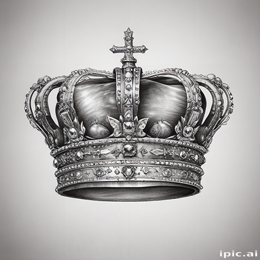 Exquisite Royal Crown Adorned with Jewels and Intricate Floral Designs